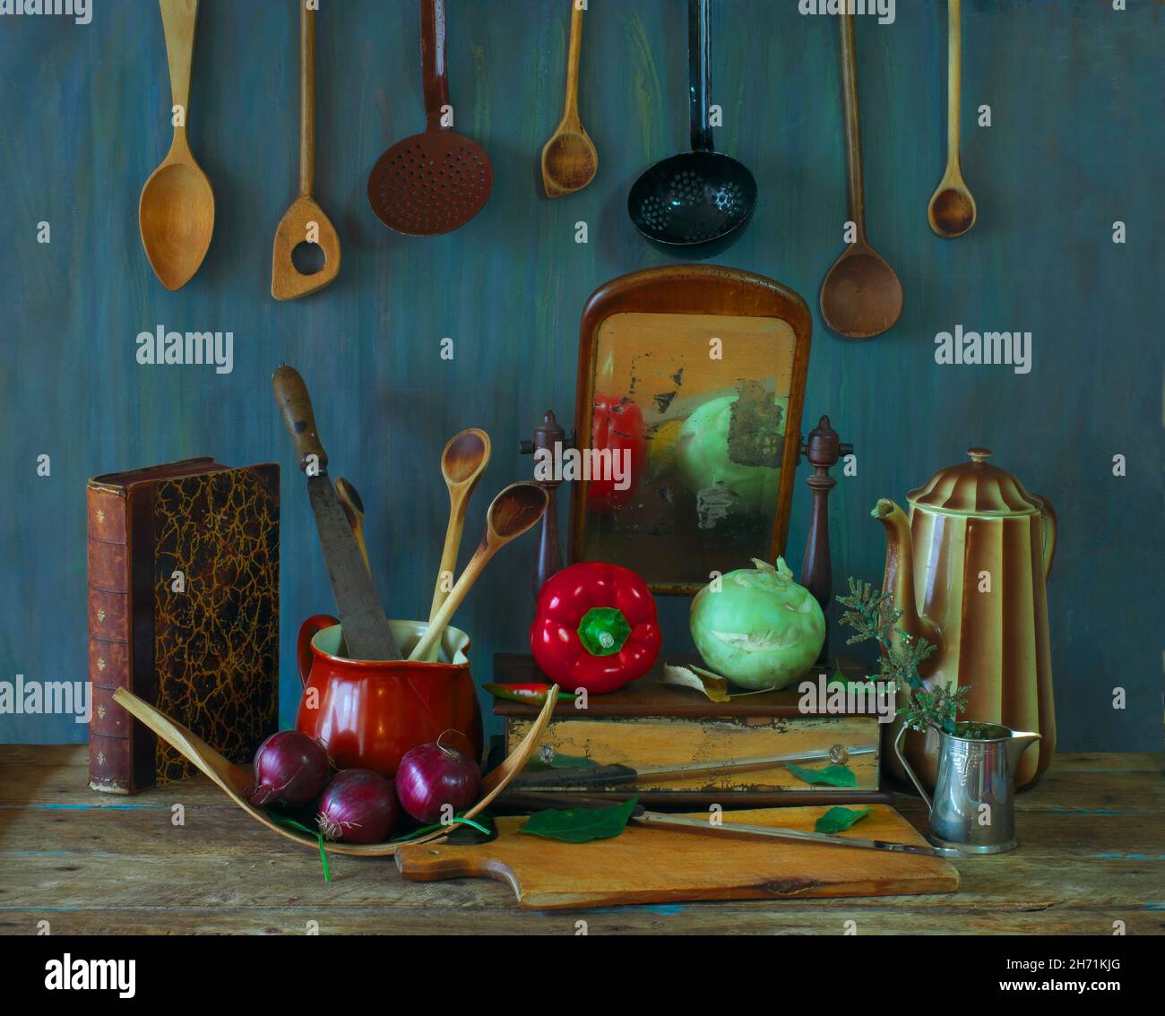 vintage style food,kitchen and cooking still life, vintage slide film ...