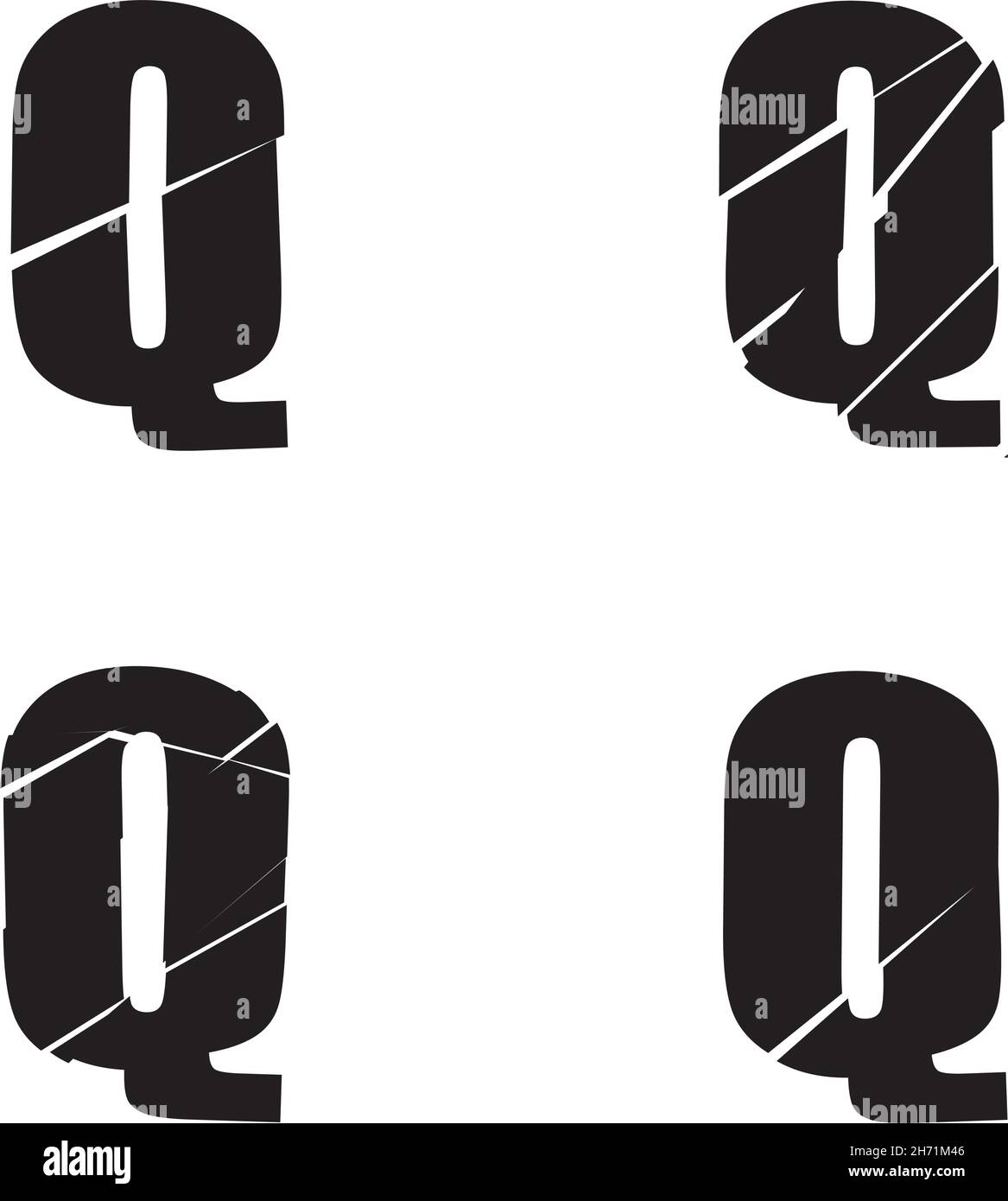 Textured letter Q. Shattered, fractured, broken alphabet series - stock ...