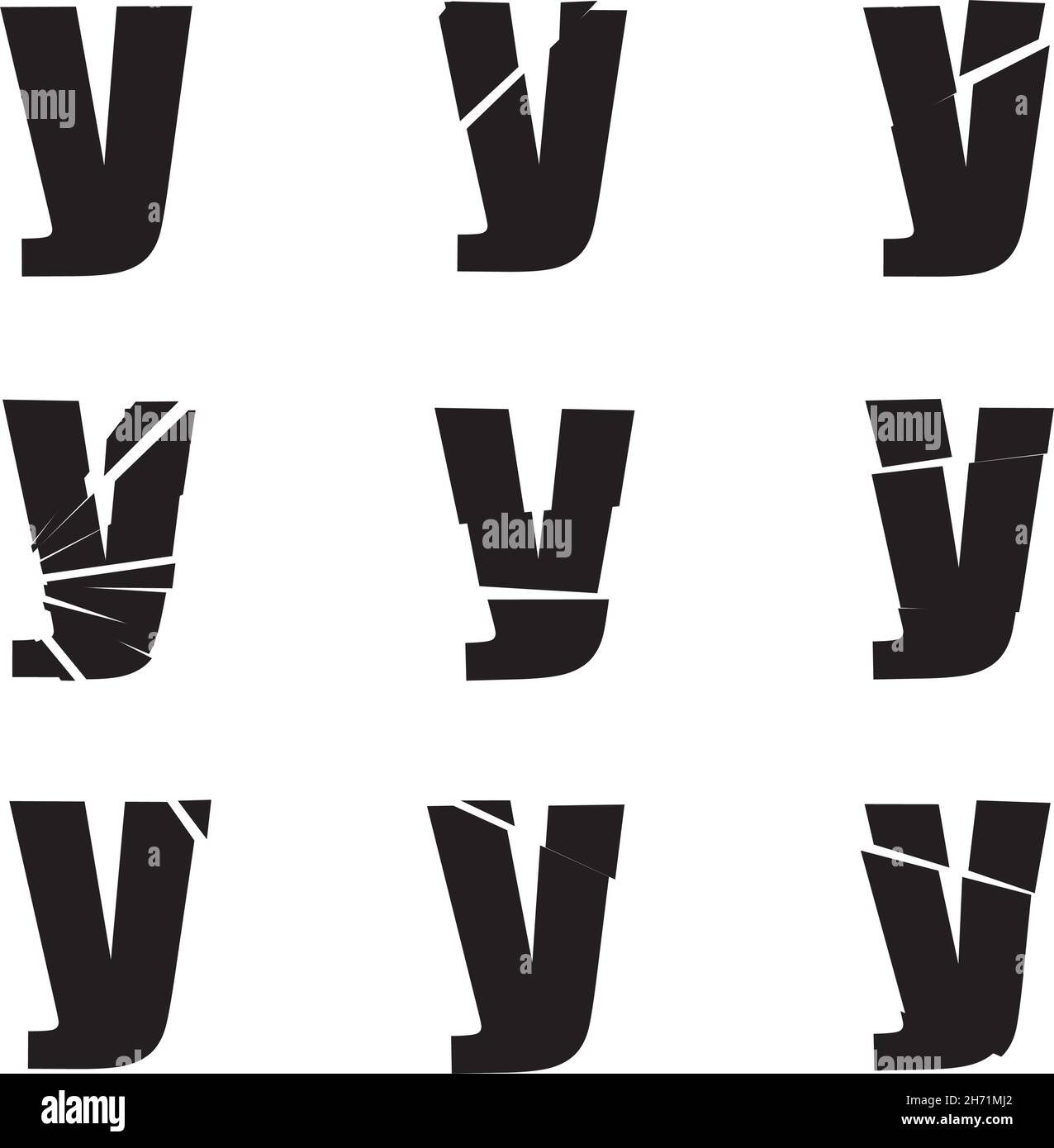 Textured letter Y. Shattered, fractured, broken alphabet series - stock ...