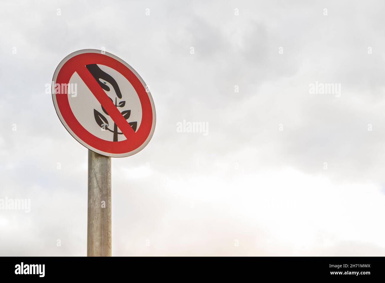 sign not to tear plants eco zone hands off hands off.concept eco ...