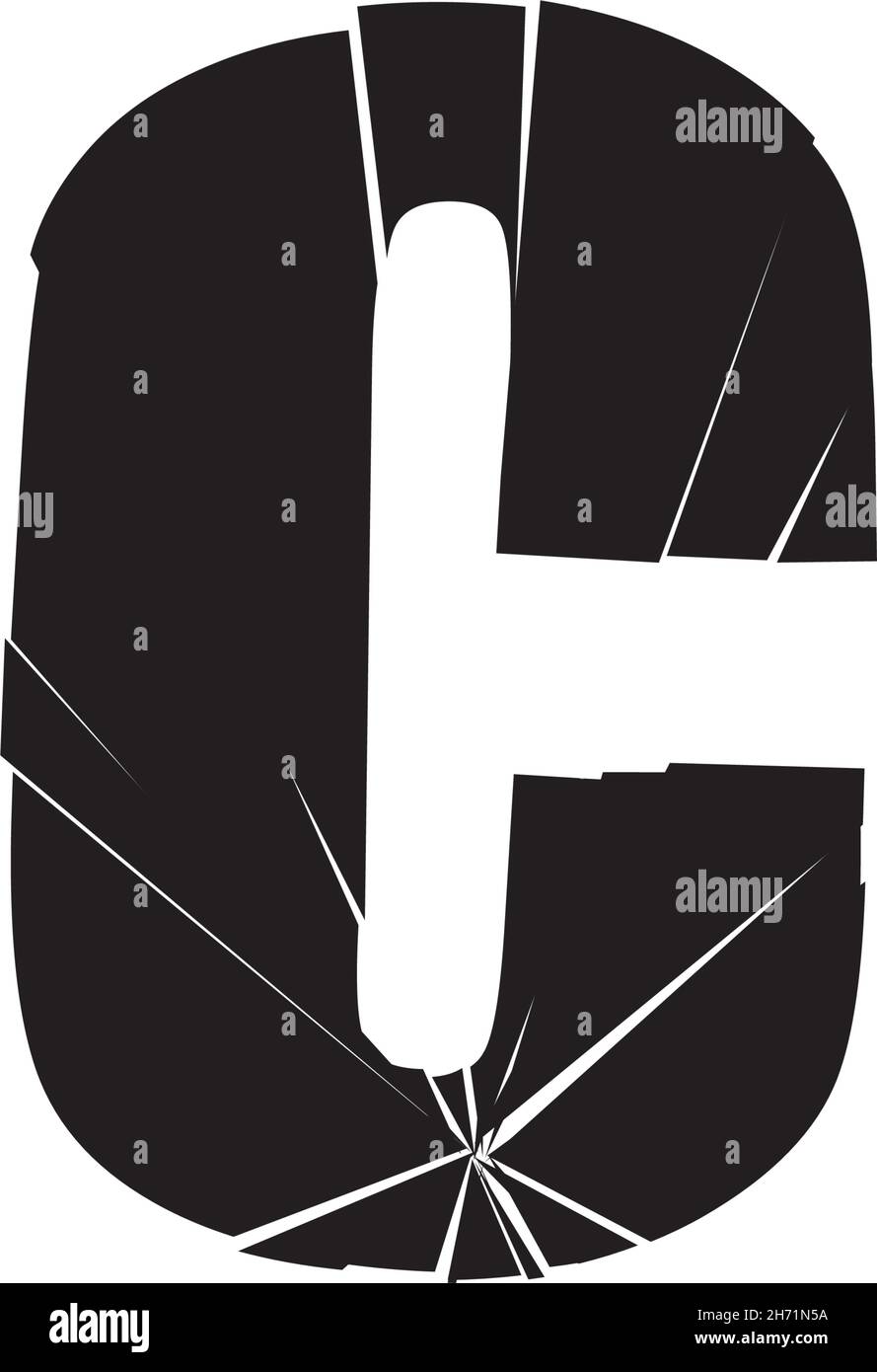 Textured letter C. Shattered, fractured, broken alphabet series - stock ...