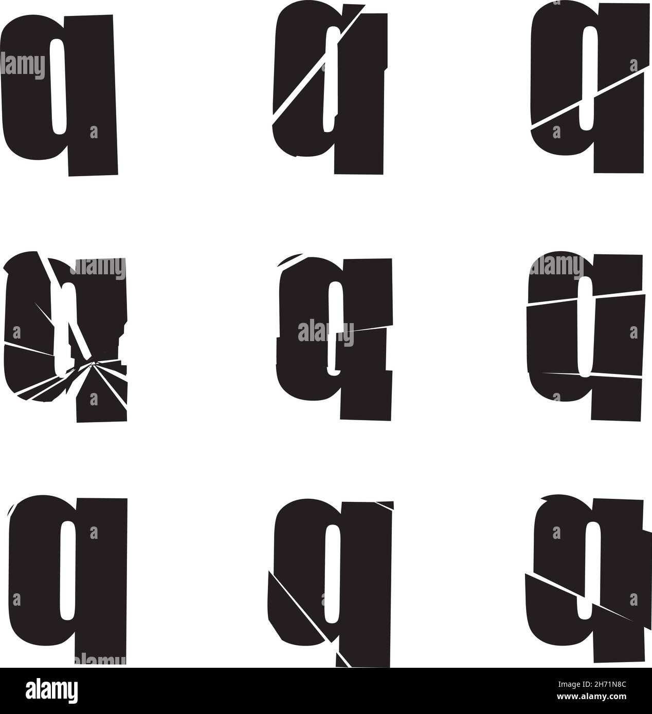 Textured letter Q. Shattered, fractured, broken alphabet series - stock ...