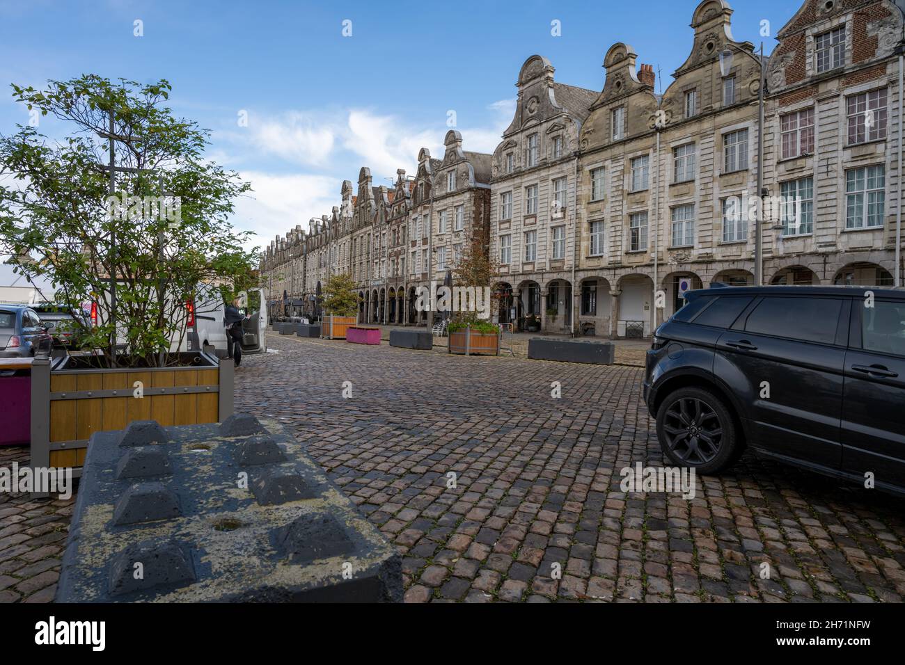 Arras, France - November 4, 2021: Town square of Arras, France. UNESCO ...