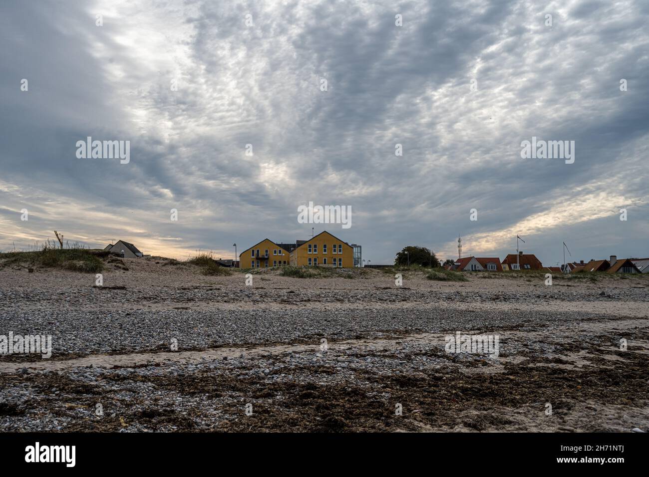 A beautiful dark winter sky over a beach. Picture from Gilleleje ...