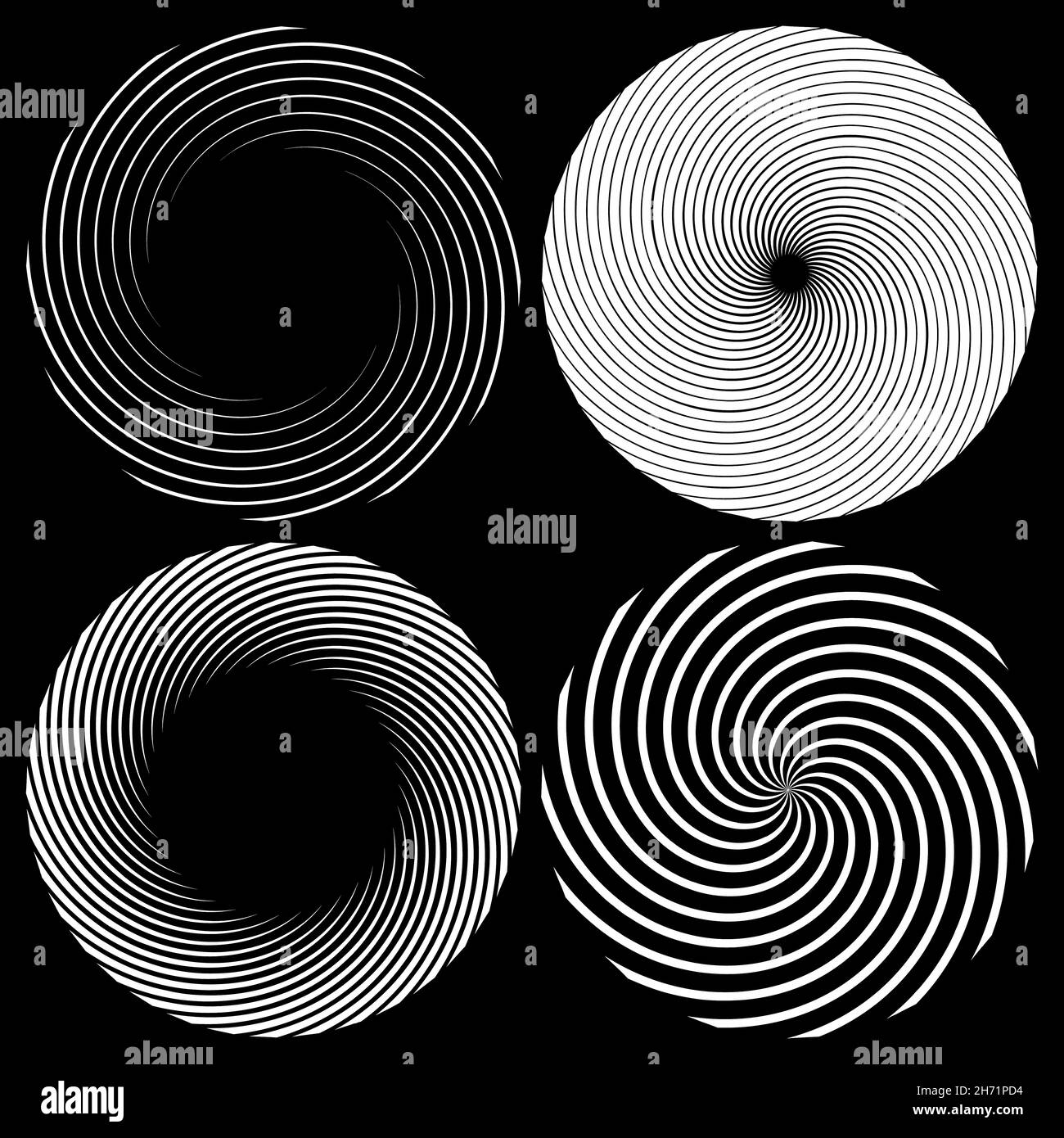 Spiral, swirl, twirl element. Cochlear, vortex, vertigo design shape ...