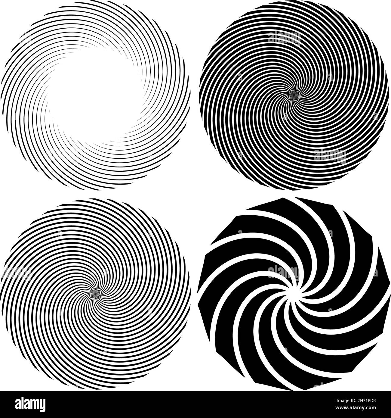 Spiral, swirl, twirl element. Cochlear, vortex, vertigo design shape ...