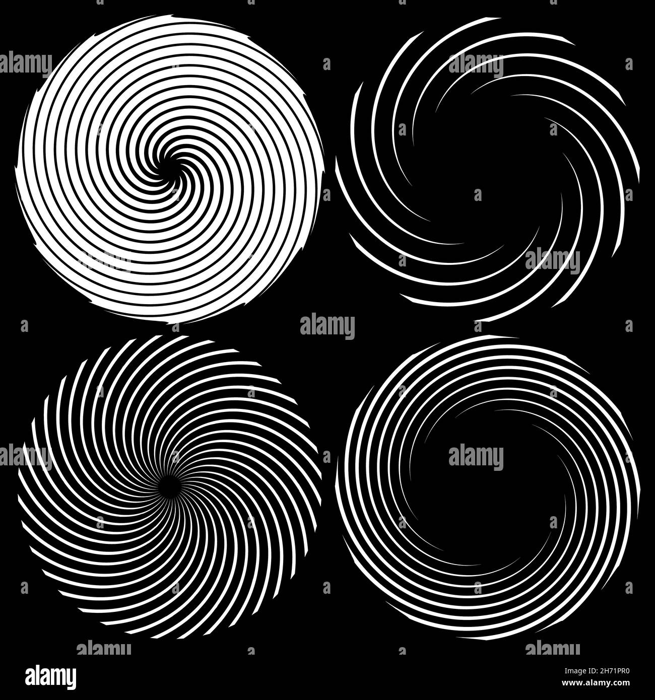 Spiral, swirl, twirl element. Cochlear, vortex, vertigo design shape ...