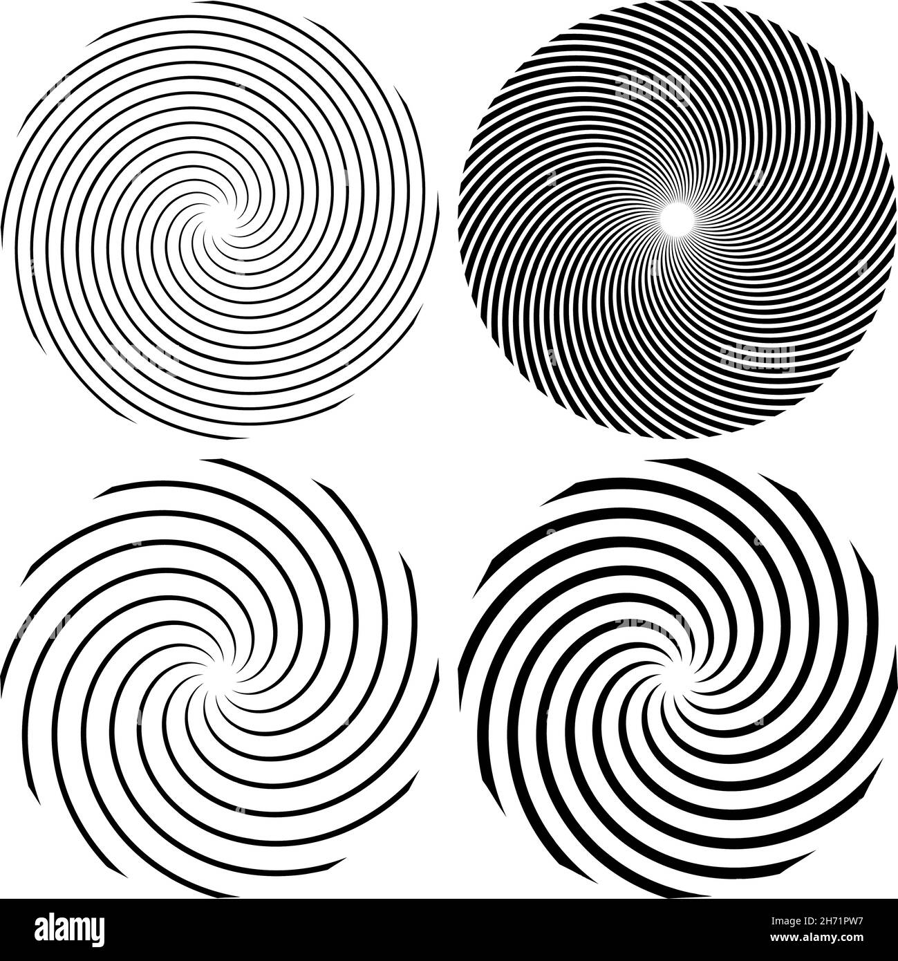 Spiral, swirl, twirl element. Cochlear, vortex, vertigo design shape ...