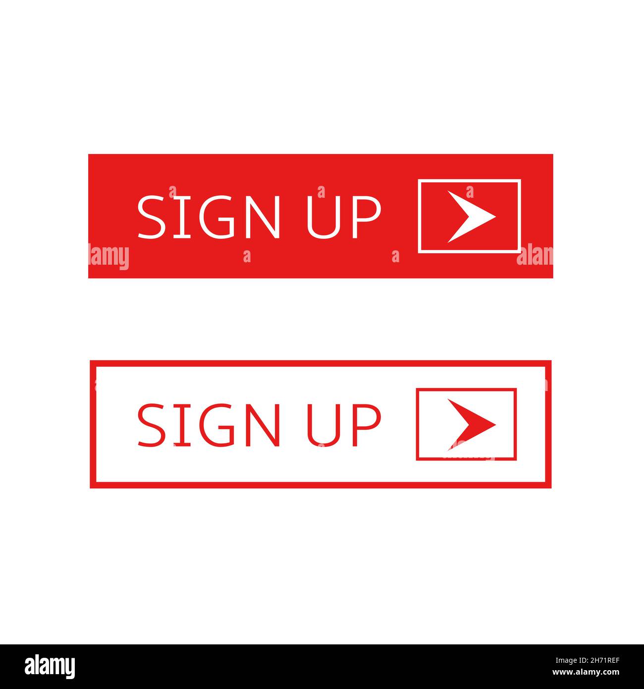 Sign up red and white buttons vector illustration for web Stock Vector ...