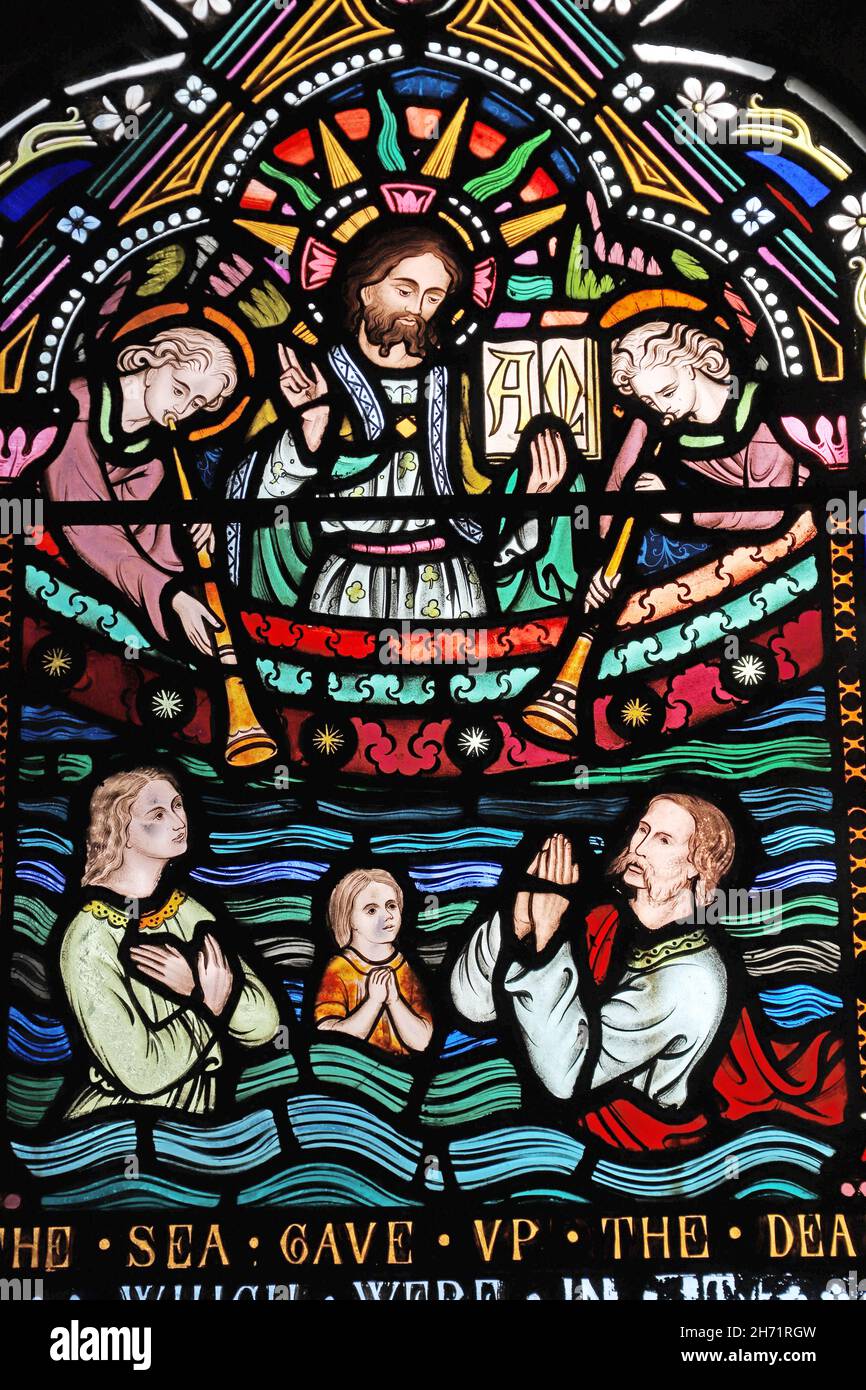 A stained glass window by Frederick Preedy commemmorating the sinking ...