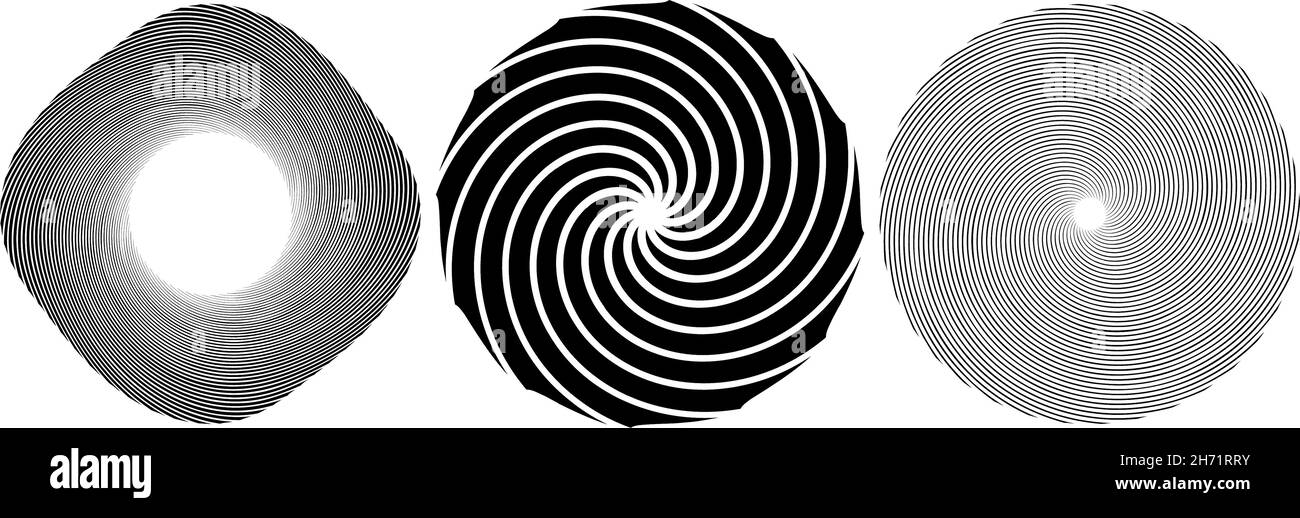 Spiral, swirl, twirl element. Cochlear, vortex, vertigo design shape ...