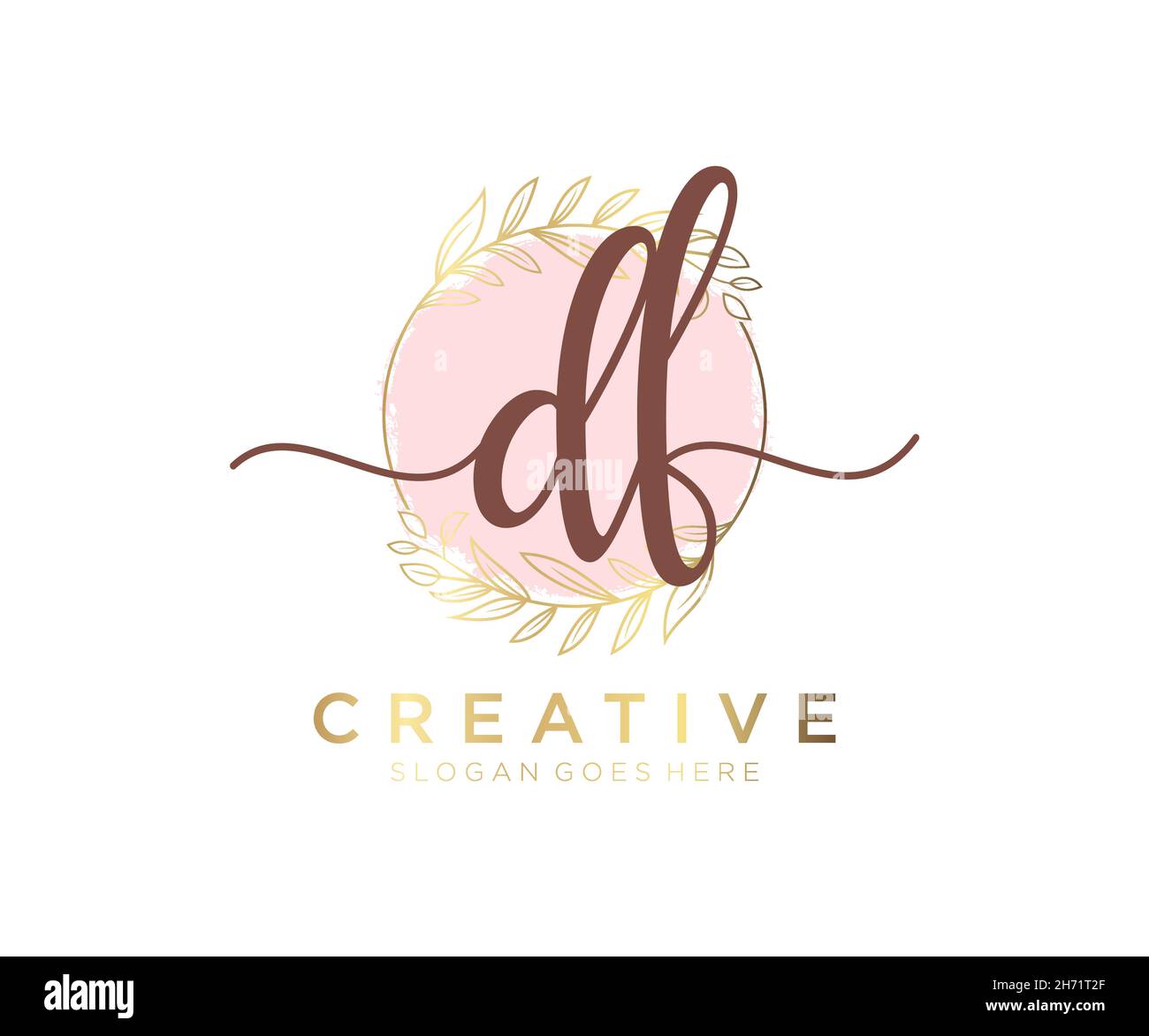 DF feminine logo. Usable for Nature, Salon, Spa, Cosmetic and Beauty ...