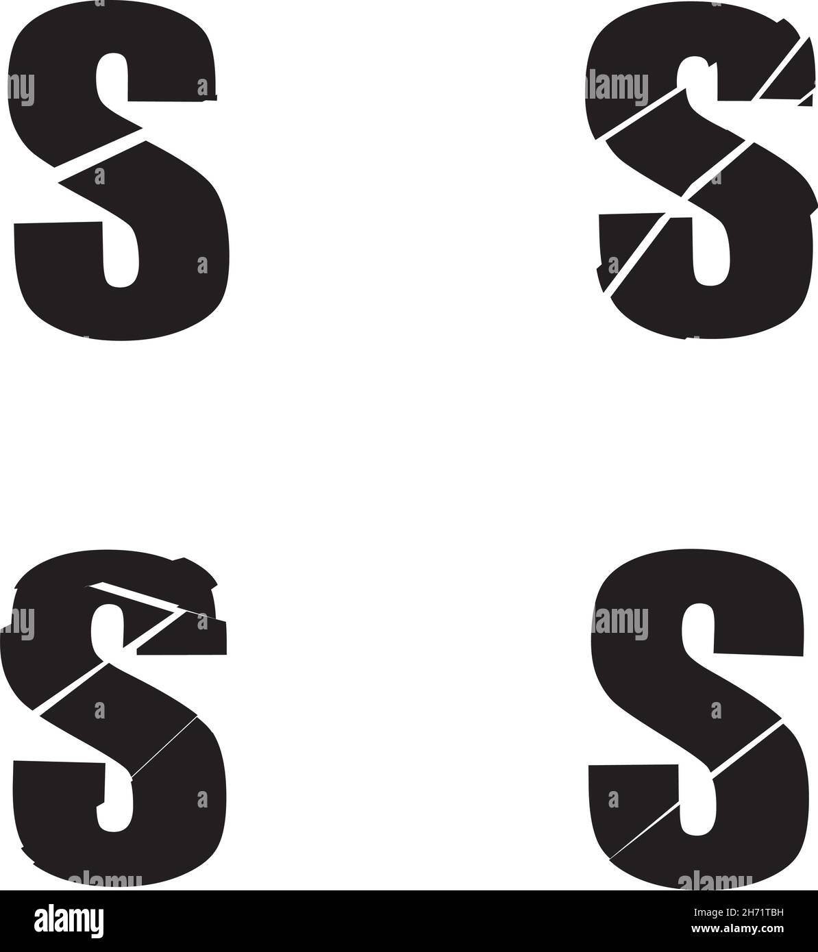 Textured letter S. Shattered, fractured, broken alphabet series - stock ...