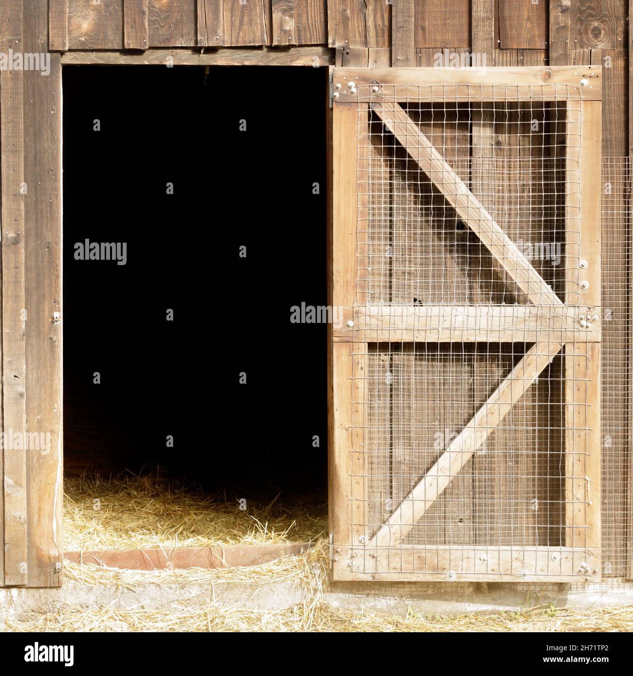 Animal Pen Door for Sheep. Hidden Villa, California, USA Stock Photo ...