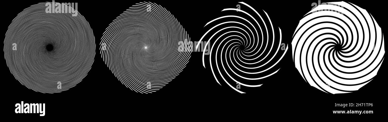Spiral, swirl, twirl element. Cochlear, vortex, vertigo design shape ...