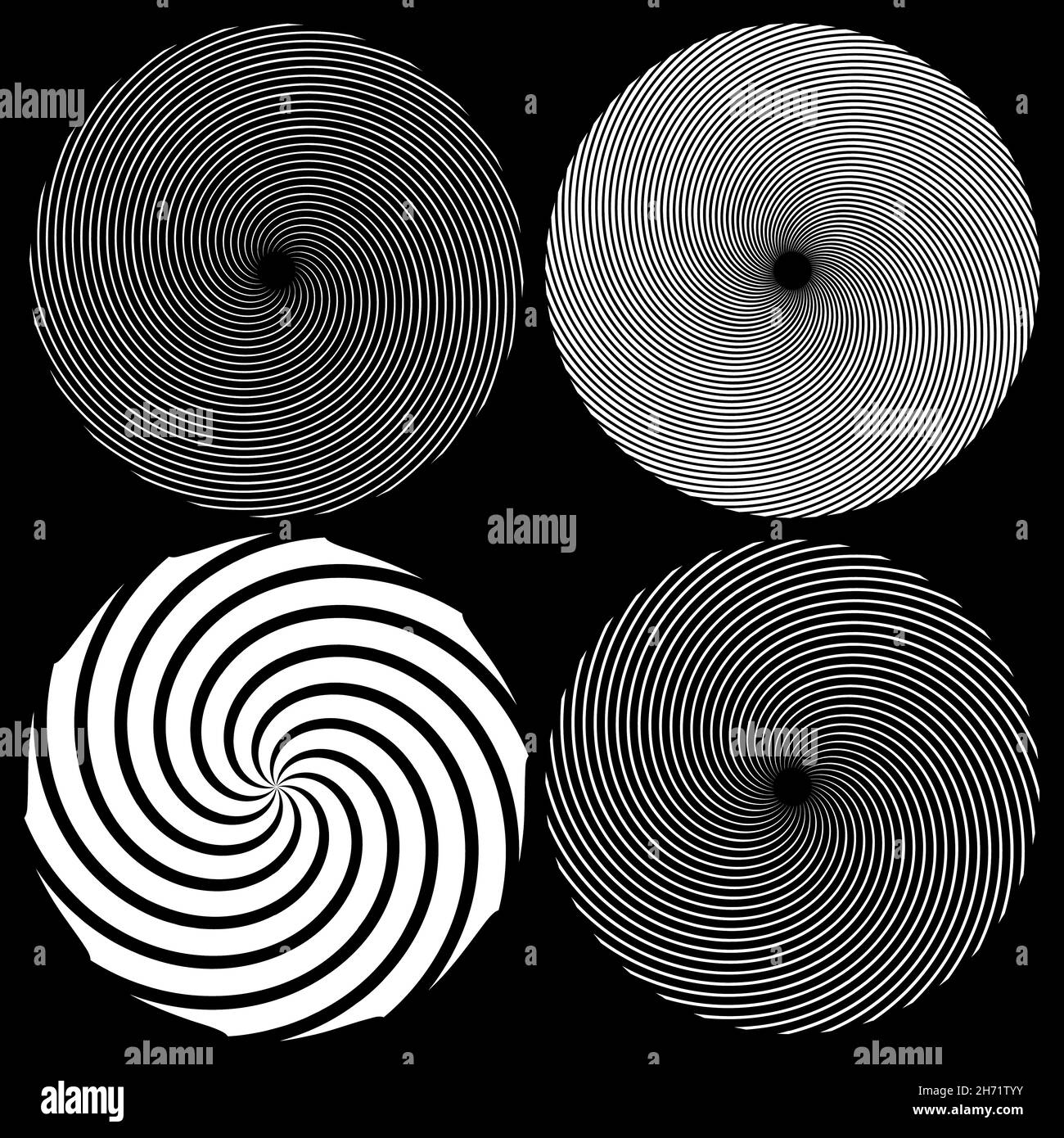 Spiral, swirl, twirl element. Cochlear, vortex, vertigo design shape ...