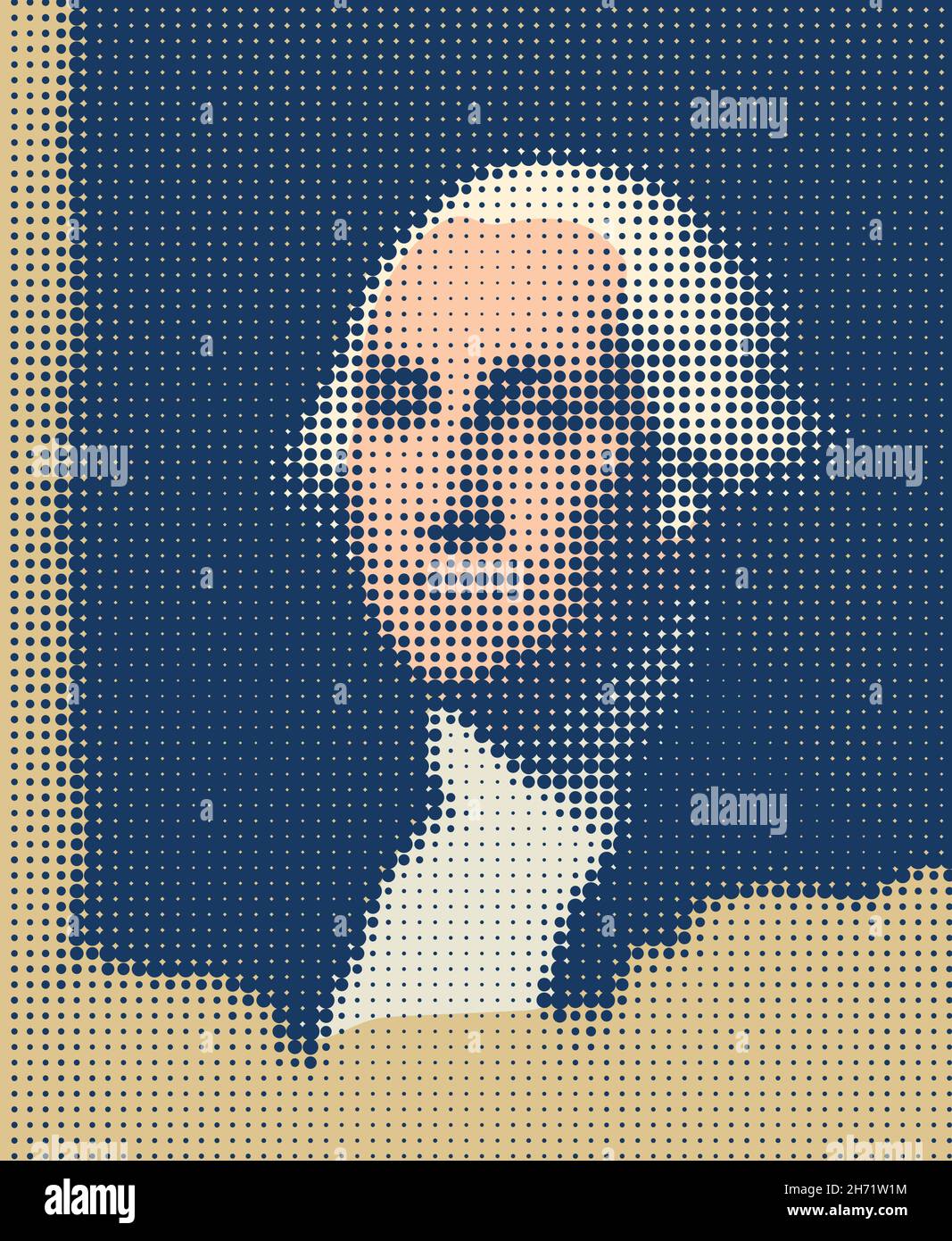 Graphic elaboration of the portrait of George Washington, first ...