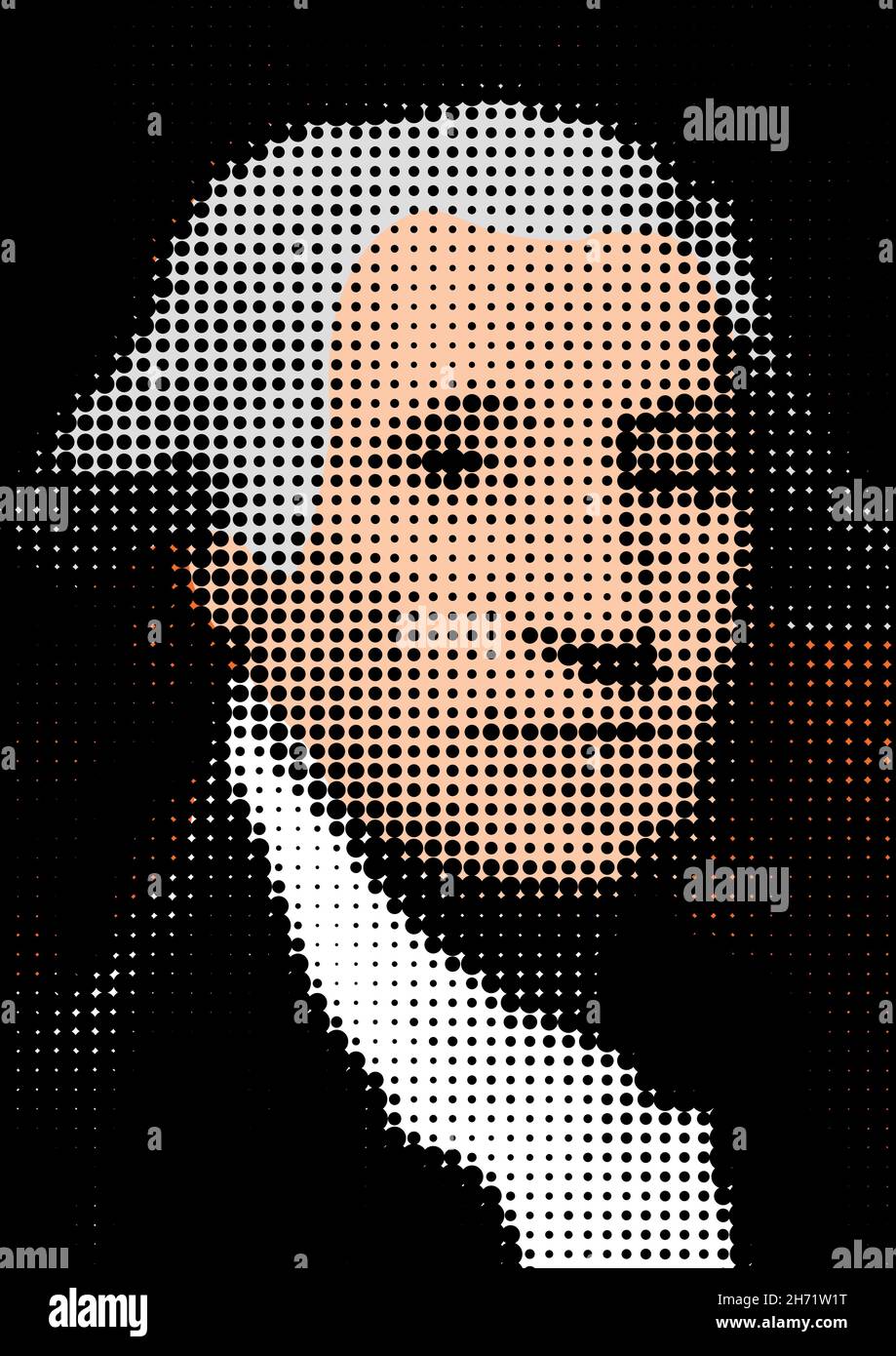 Graphic elaboration of the portrait of George Washington, first ...