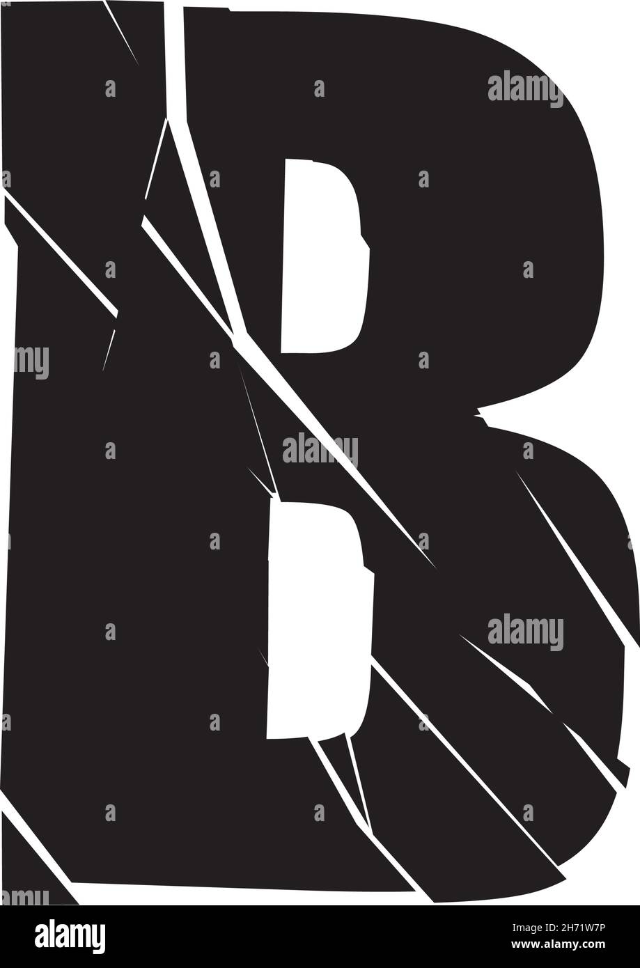 Textured letter B. Shattered, fractured, broken alphabet series - stock ...