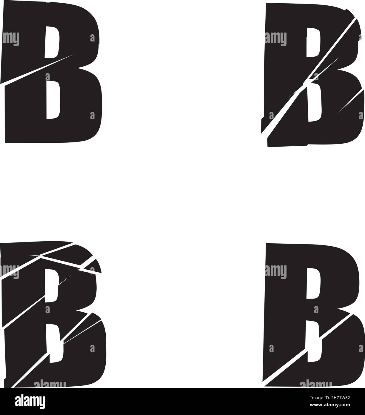 Textured letter B. Shattered, fractured, broken alphabet series - stock ...