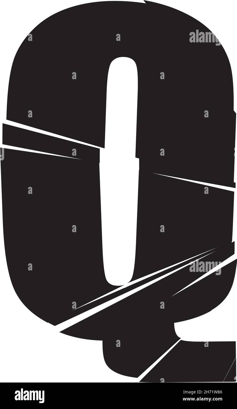 Textured letter Q. Shattered, fractured, broken alphabet series - stock ...