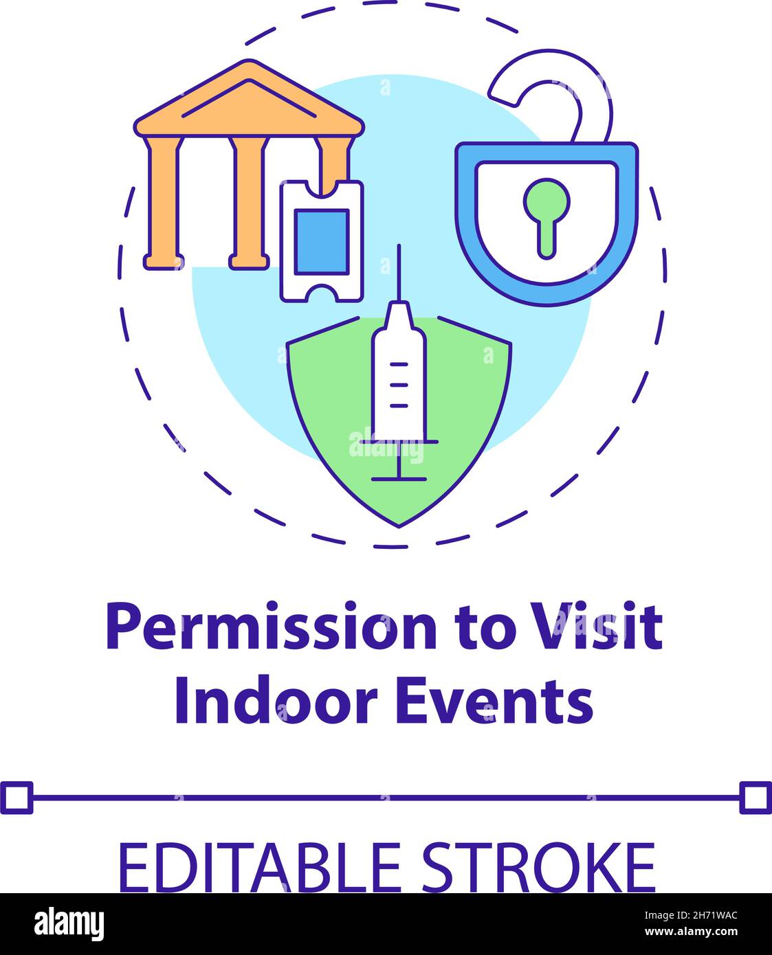 Permission to visit indoor events concept icon Stock Vector Image & Art ...