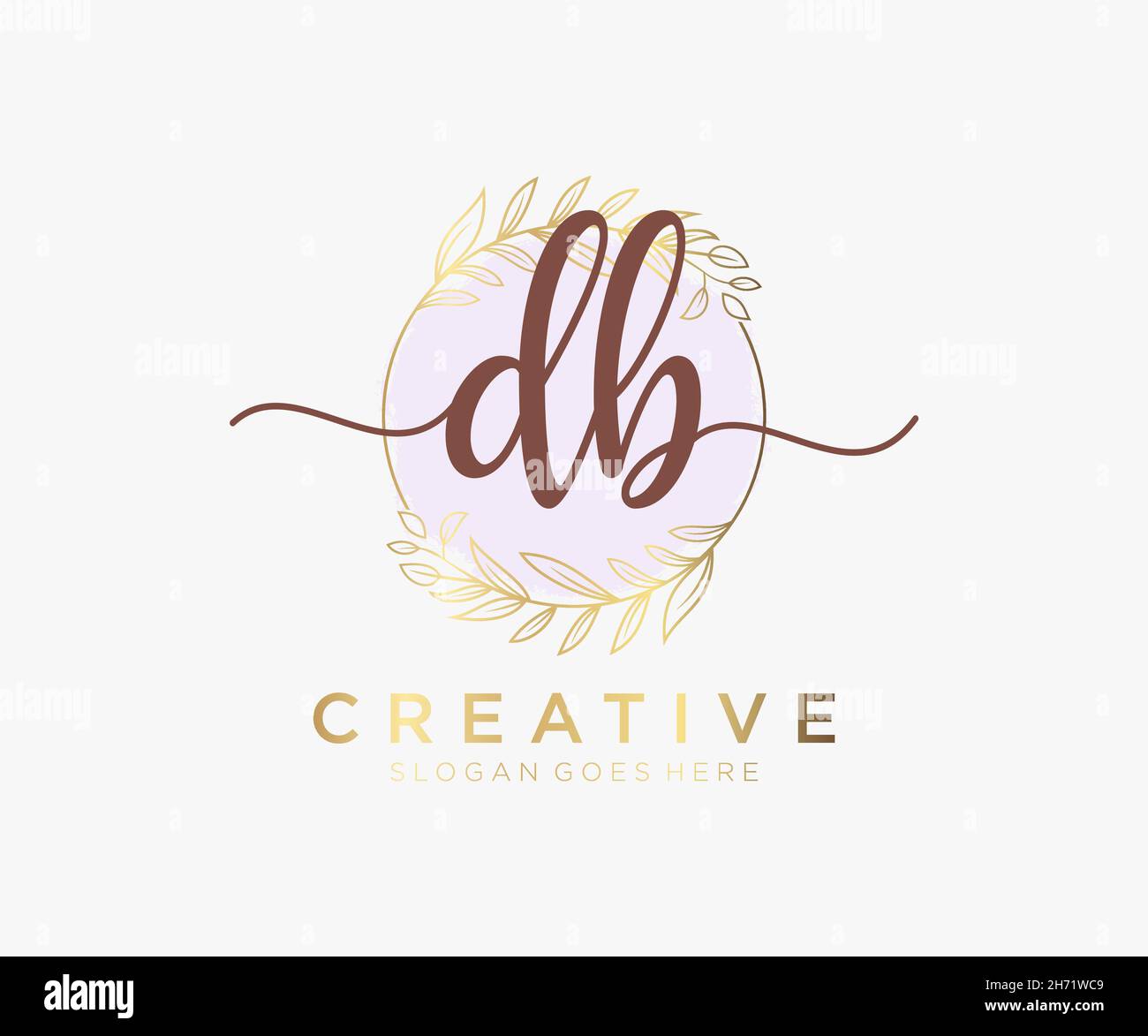 DB feminine logo. Usable for Nature, Salon, Spa, Cosmetic and Beauty ...