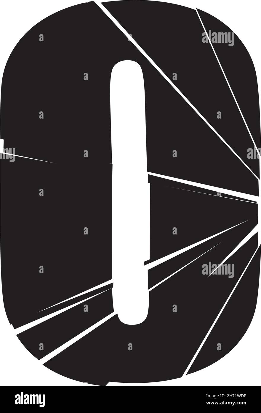 Textured letter O. Shattered, fractured, broken alphabet series - stock ...