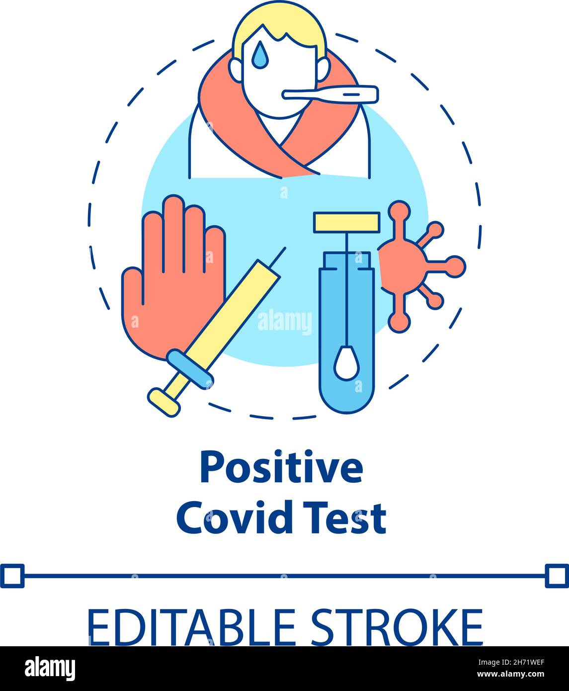 Positive covid test concept icon Stock Vector Image & Art - Alamy