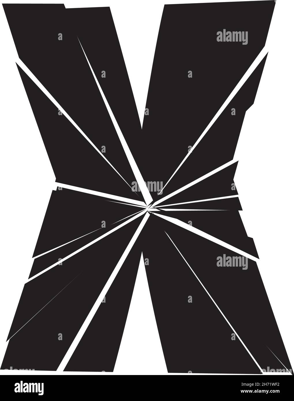 Textured letter X. Shattered, fractured, broken alphabet series - stock ...