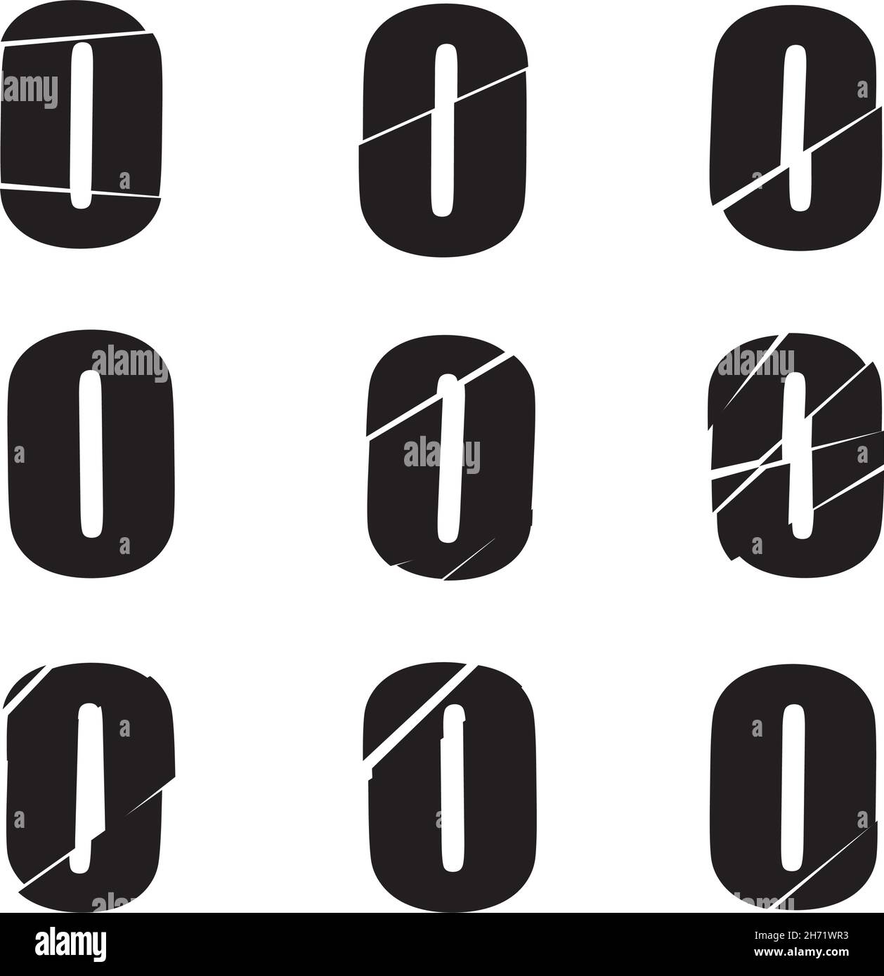 Textured letter O. Shattered, fractured, broken alphabet series - stock ...