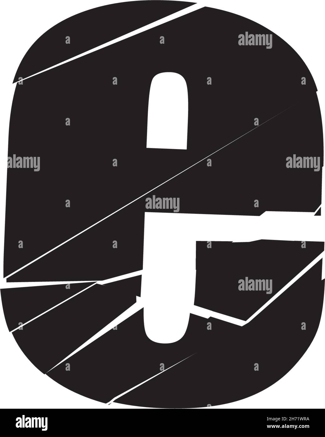 Textured letter e. Shattered, fractured, broken alphabet series - stock ...