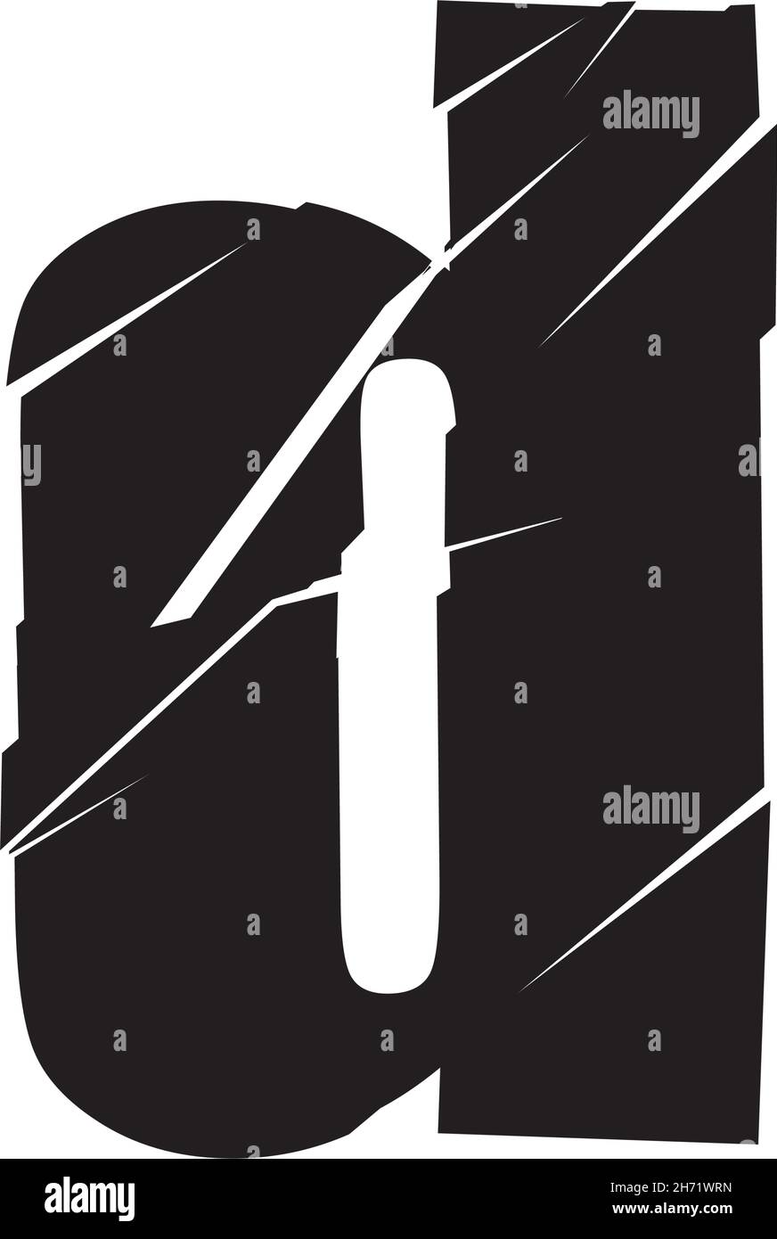 Textured letter d. Shattered, fractured alphabet series - stock vector ...