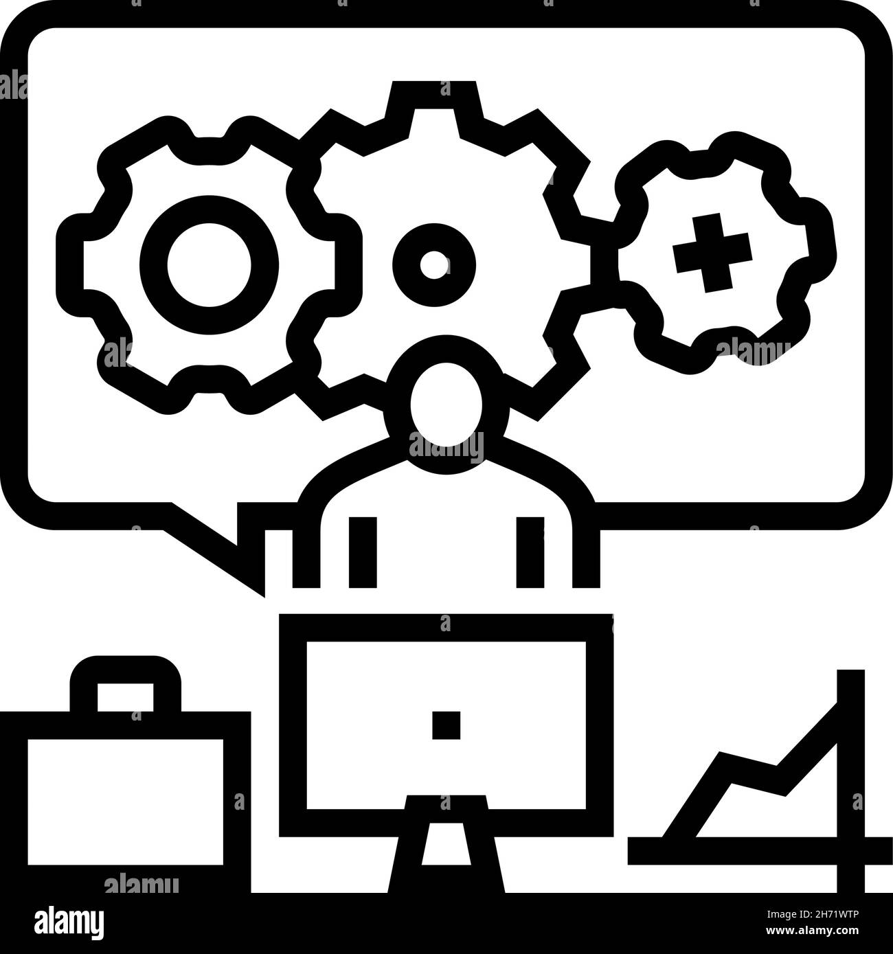 gear working process line icon vector illustration Stock Vector Image ...
