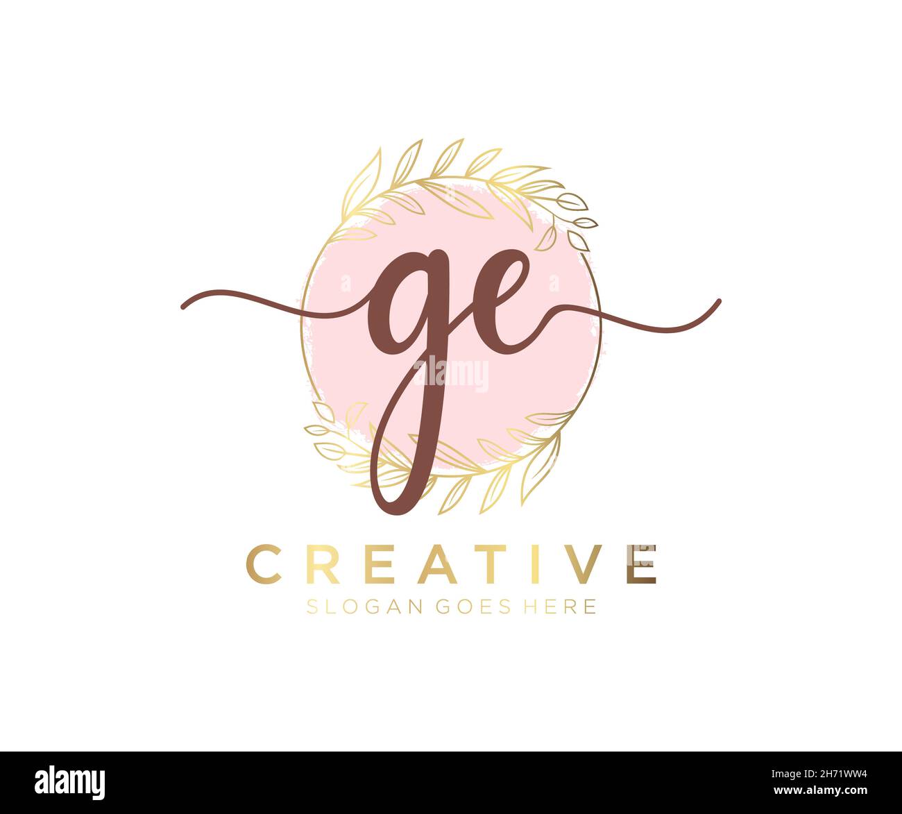GE feminine logo. Usable for Nature, Salon, Spa, Cosmetic and Beauty ...