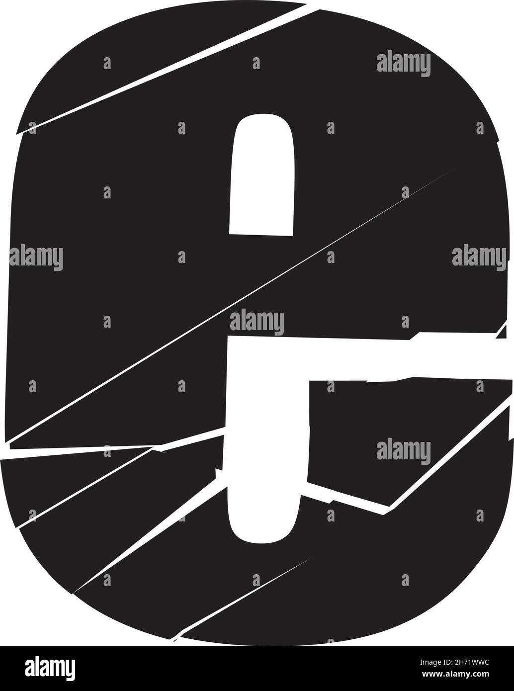 Textured letter e. Shattered, fractured alphabet series - stock vector ...