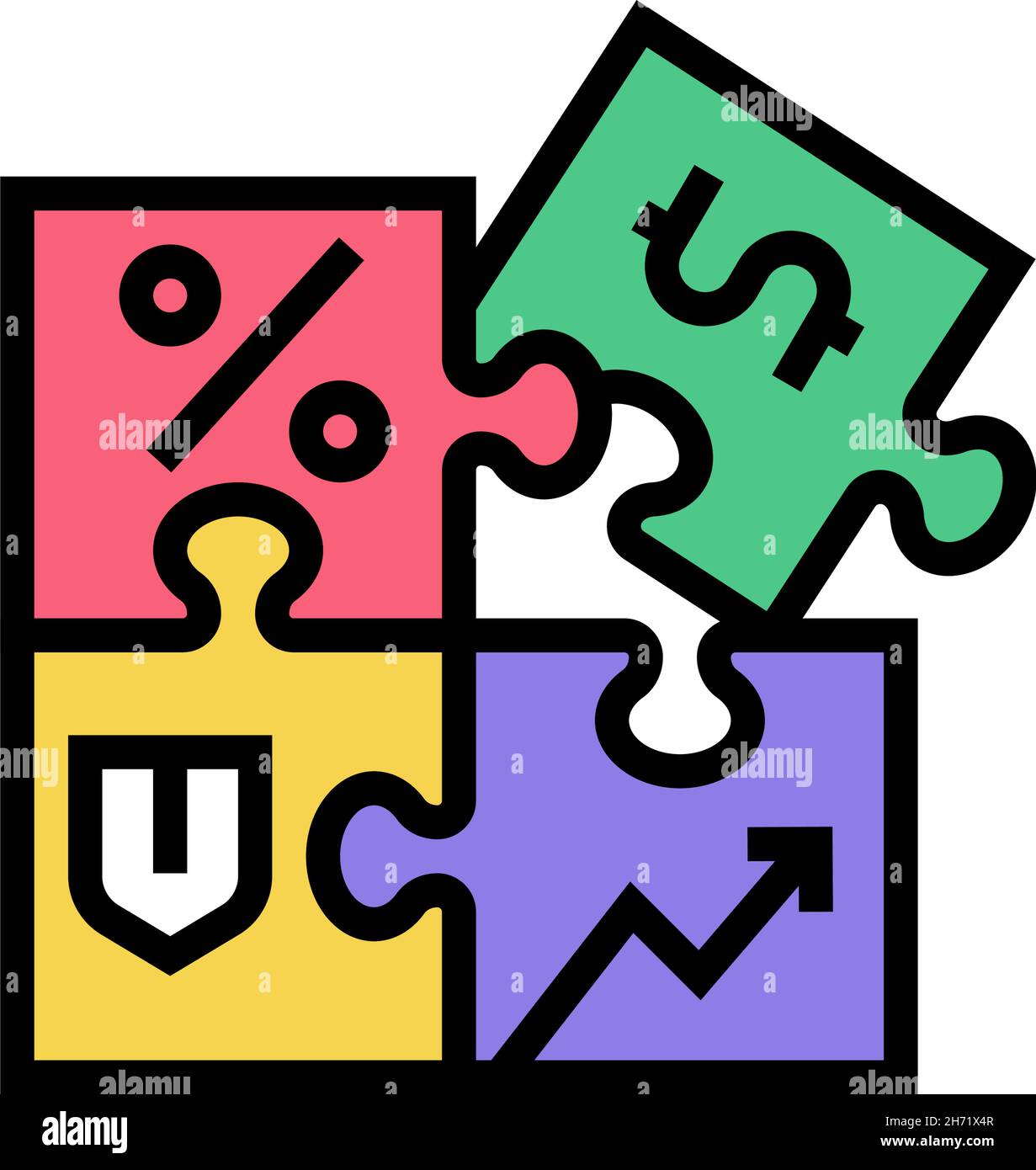puzzle for create business color icon vector illustration Stock Vector ...