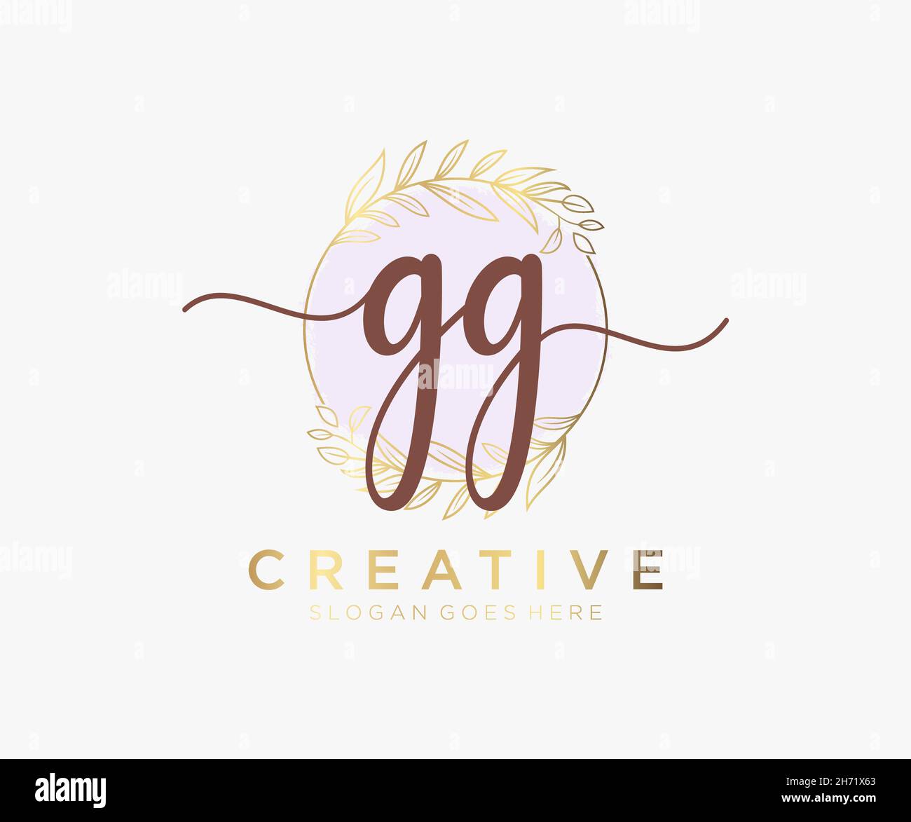 GG feminine logo. Usable for Nature, Salon, Spa, Cosmetic and Beauty ...