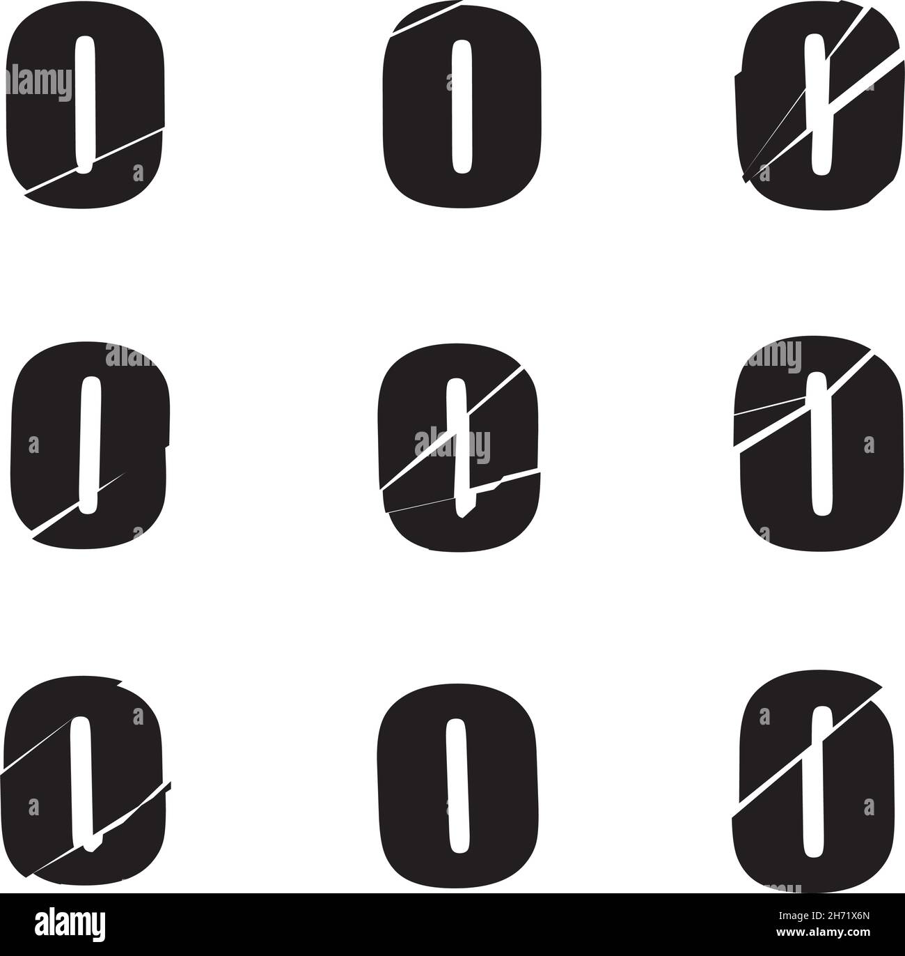 Textured letter O. Shattered, fractured, broken alphabet series - stock ...