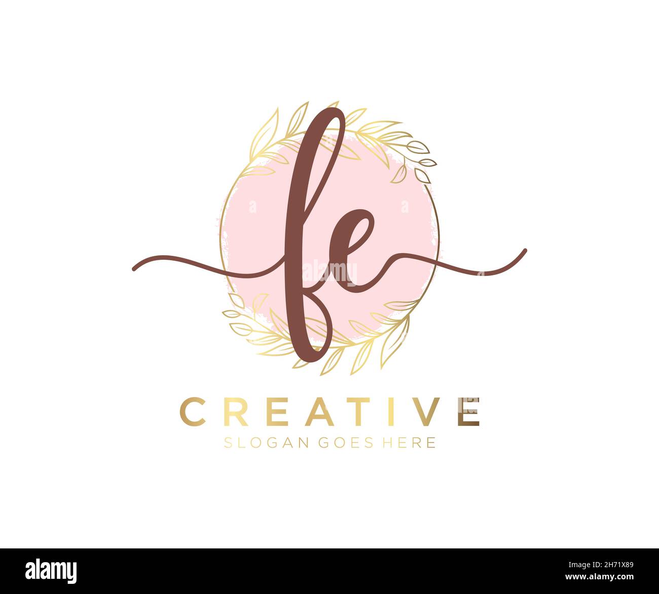 FE feminine logo. Usable for Nature, Salon, Spa, Cosmetic and Beauty ...
