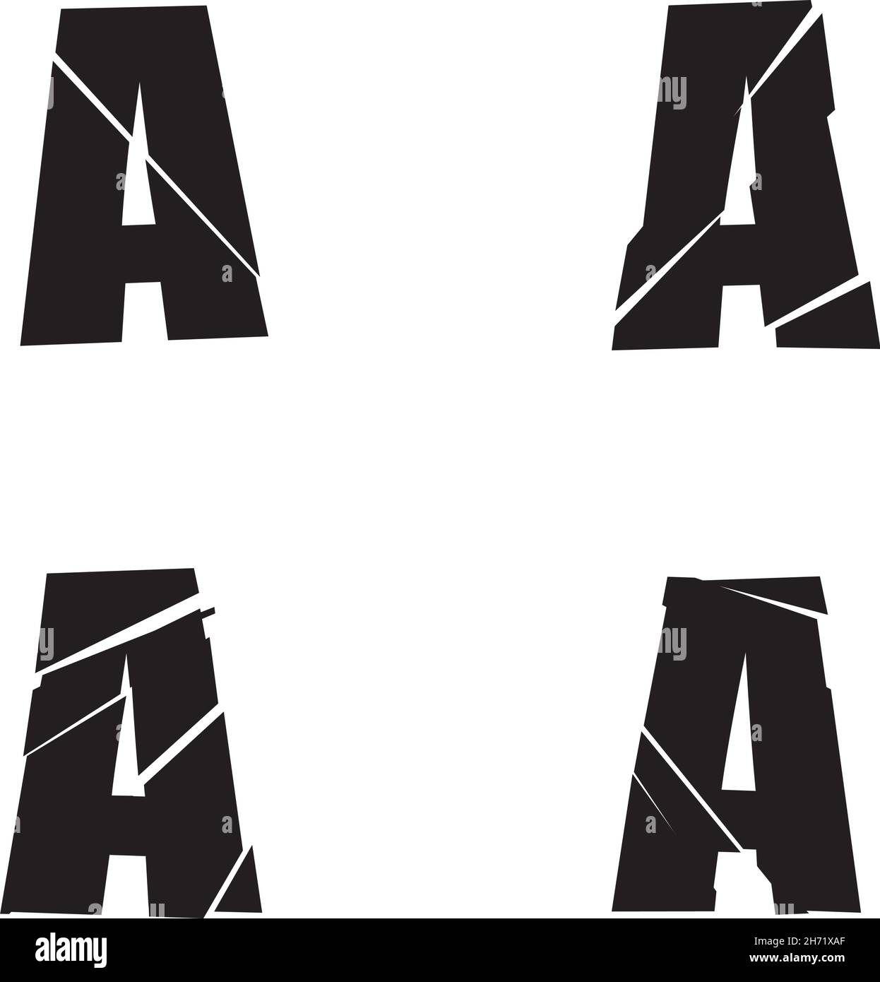 Textured letter A. Shattered, fractured, broken alphabet series - stock ...