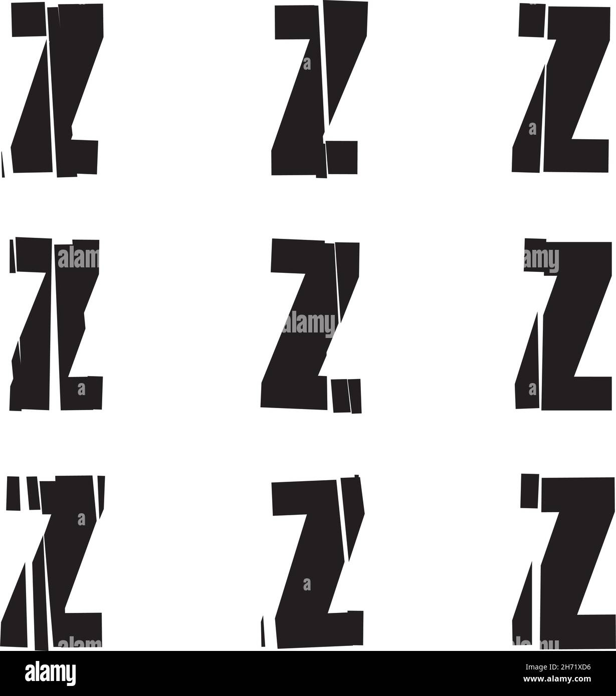 Textured letter Z. Shattered, fractured, broken alphabet series - stock ...