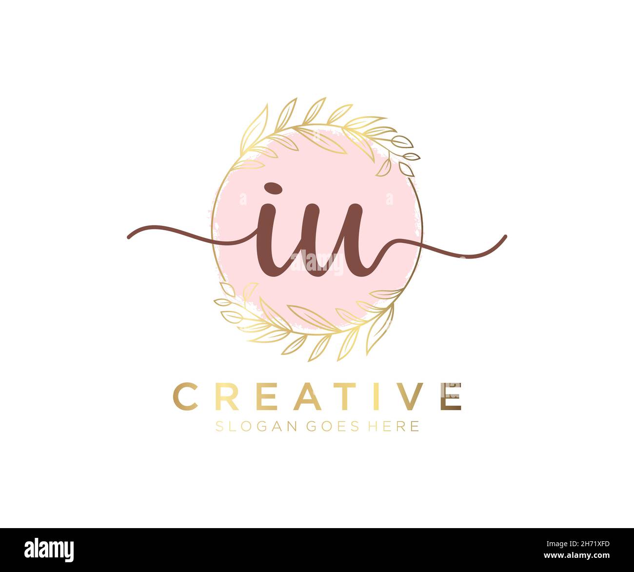 IU feminine logo. Usable for Nature, Salon, Spa, Cosmetic and Beauty ...