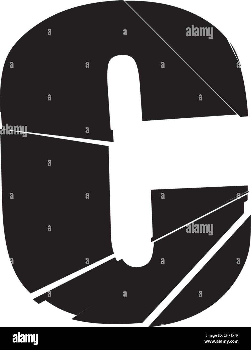 Textured letter c. Shattered, fractured, broken alphabet series - stock ...