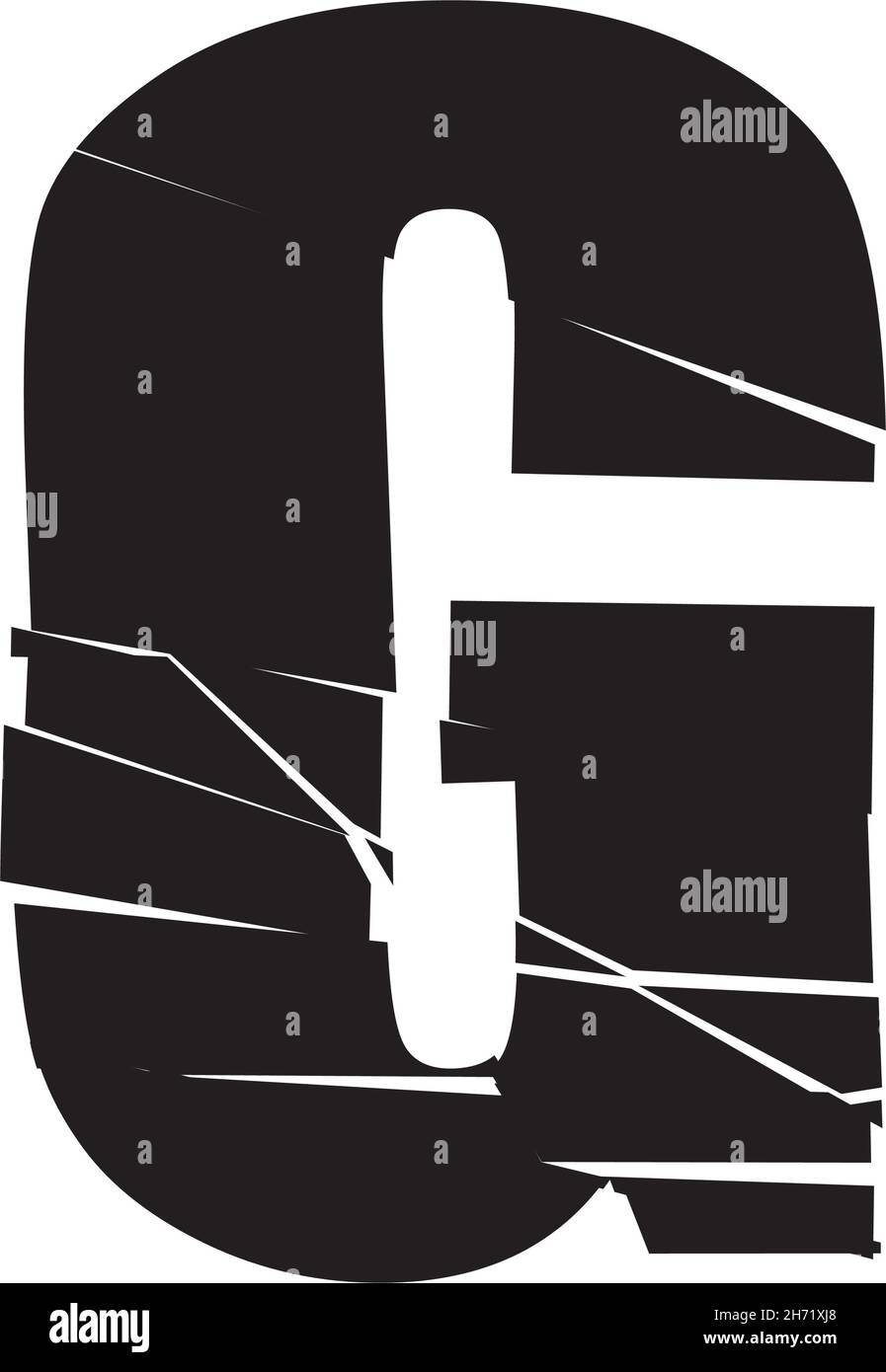 Textured letter G. Shattered, fractured, broken alphabet series - stock ...