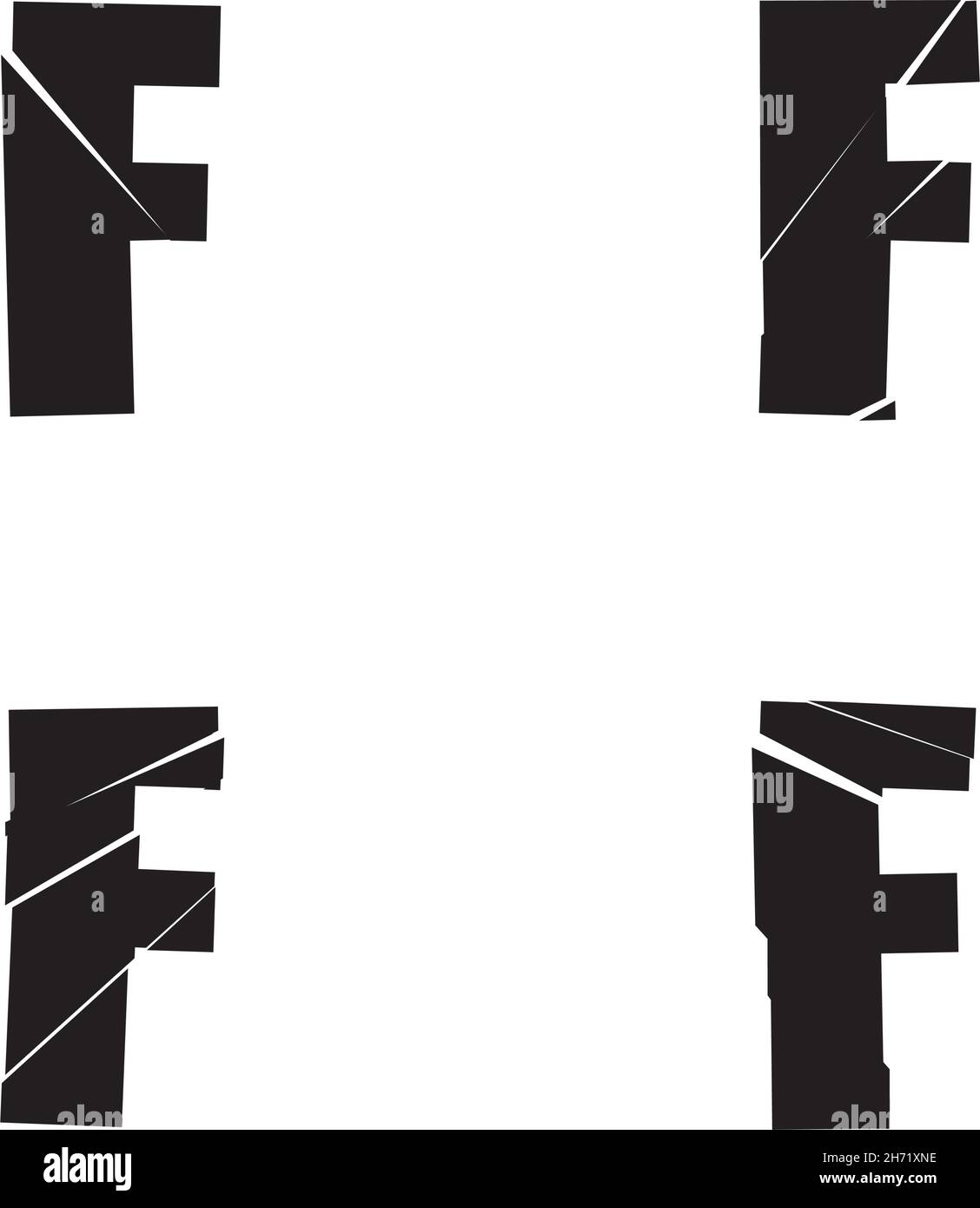 Textured letter F. Shattered, fractured, broken alphabet series - stock ...