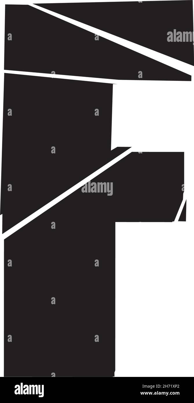 Textured letter F. Shattered, fractured, broken alphabet series - stock ...