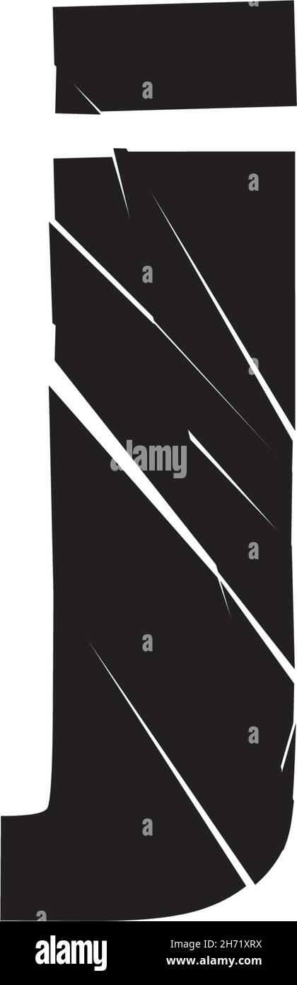 Textured letter j. Shattered, fractured, broken alphabet series - stock ...