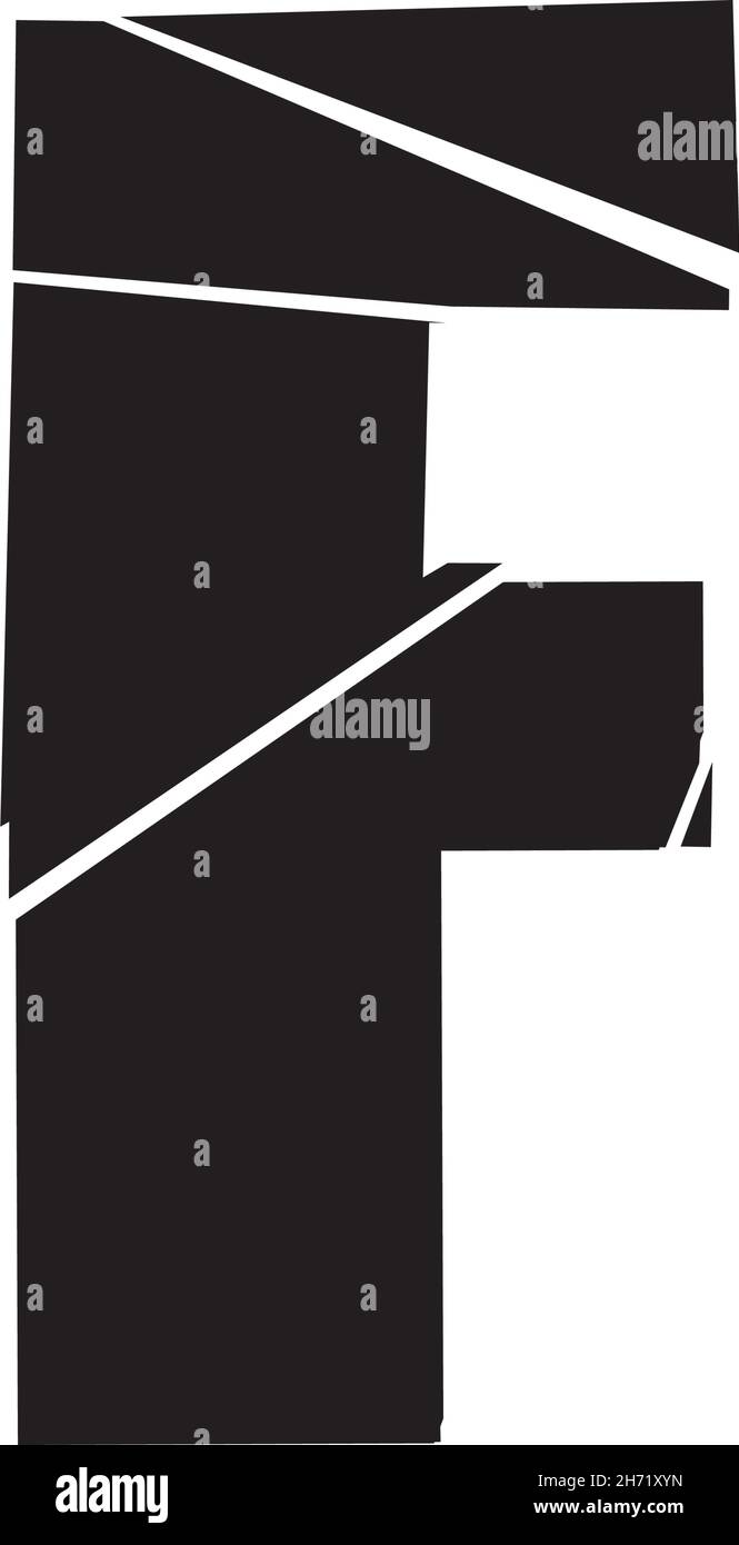 Textured letter F. Shattered, fractured, broken alphabet series - stock ...