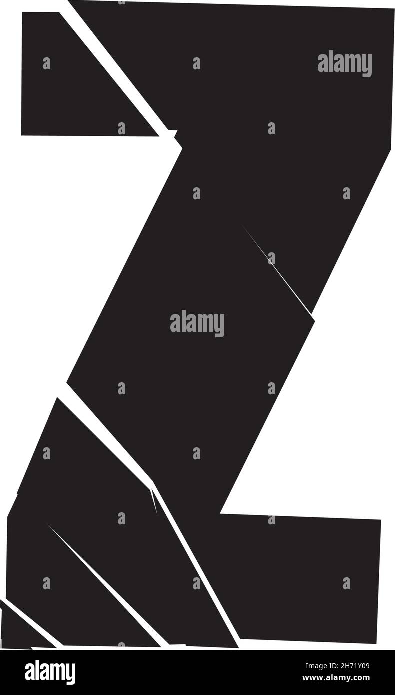 Textured letter Z. Shattered, fractured, broken alphabet series - stock ...
